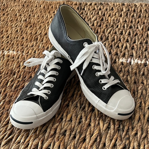 Converse | Shoes | Converse Jack Purcell Sneakers Black Leather And ...